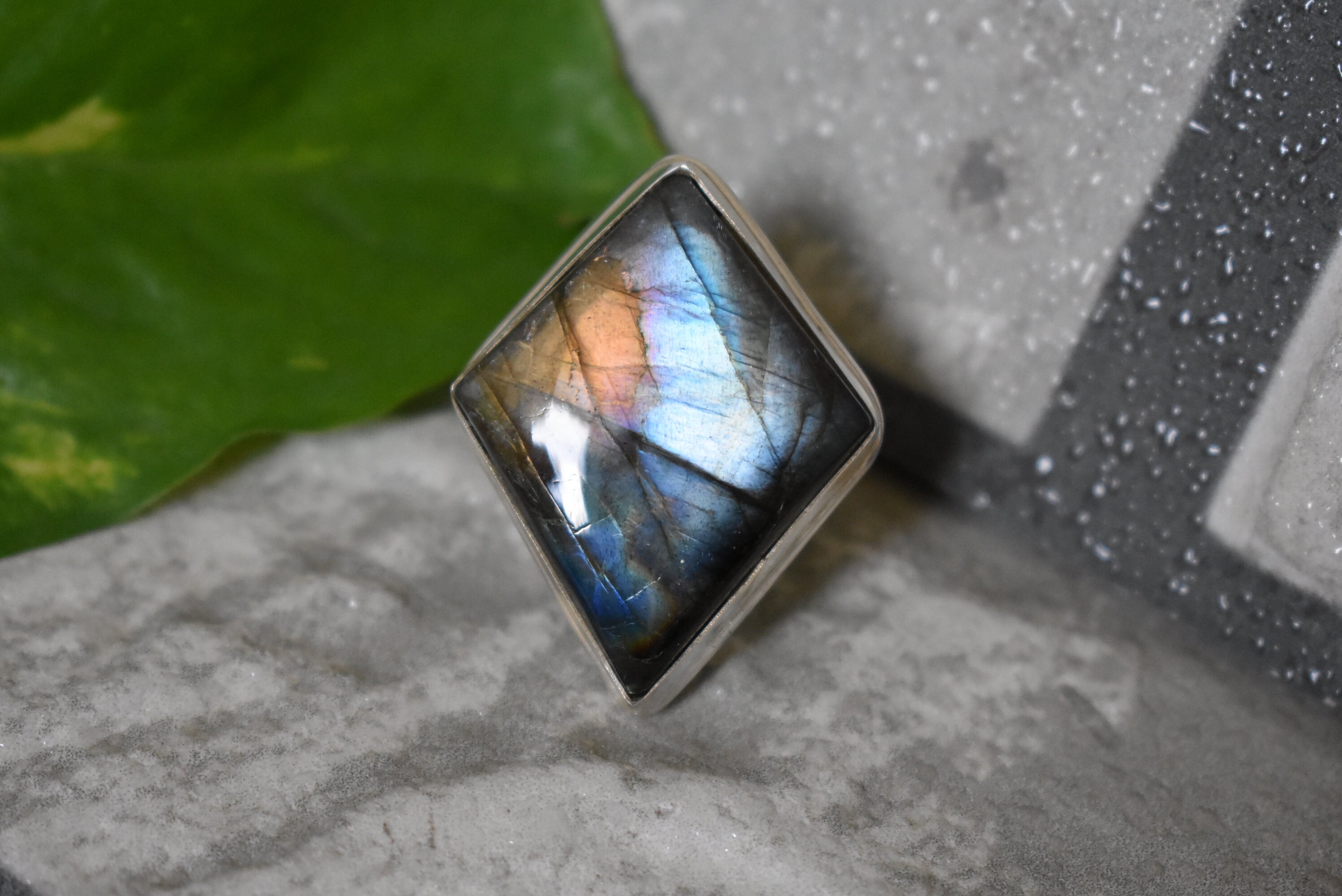 925 silver purple labradorite ring-purple flashy labradorite | Etsy