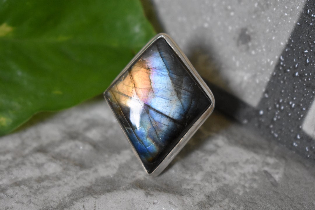 925 Silver Purple Labradorite Ring-purple Flashy Labradorite - Etsy UK