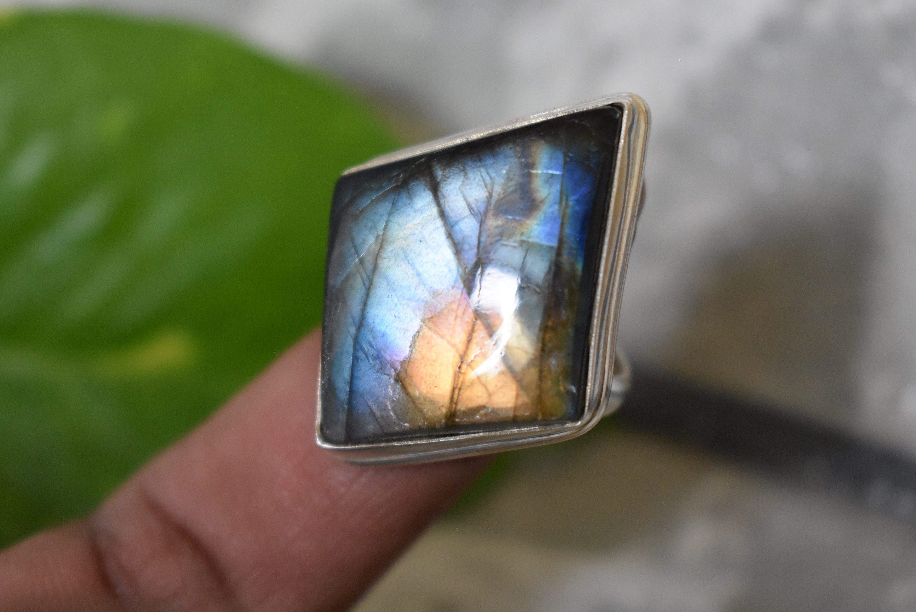 925 silver purple labradorite ring-purple flashy labradorite | Etsy