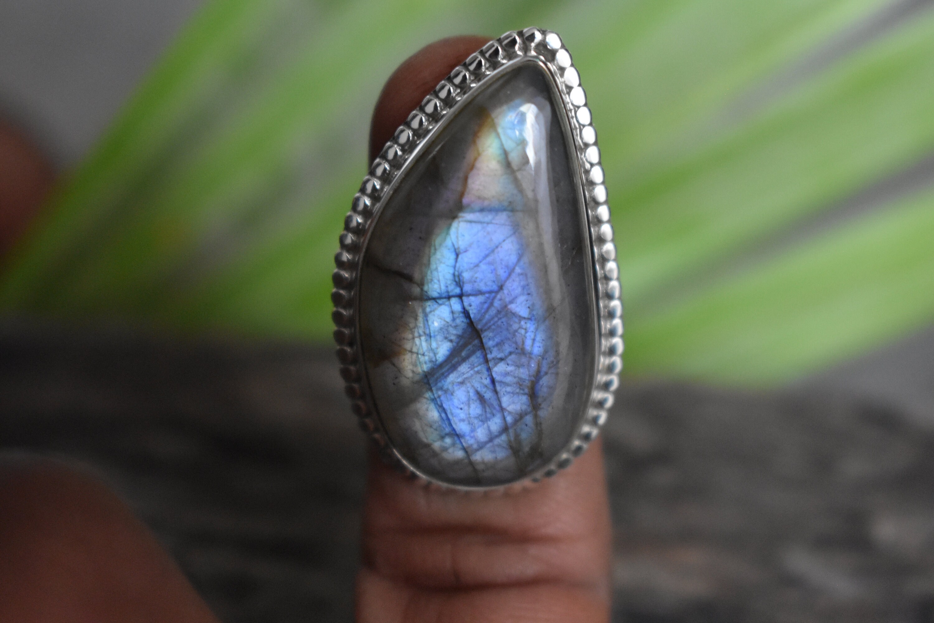 925 Silver Rare Purple Labradorite Ring-purple Flashy Labradorite Ring ...