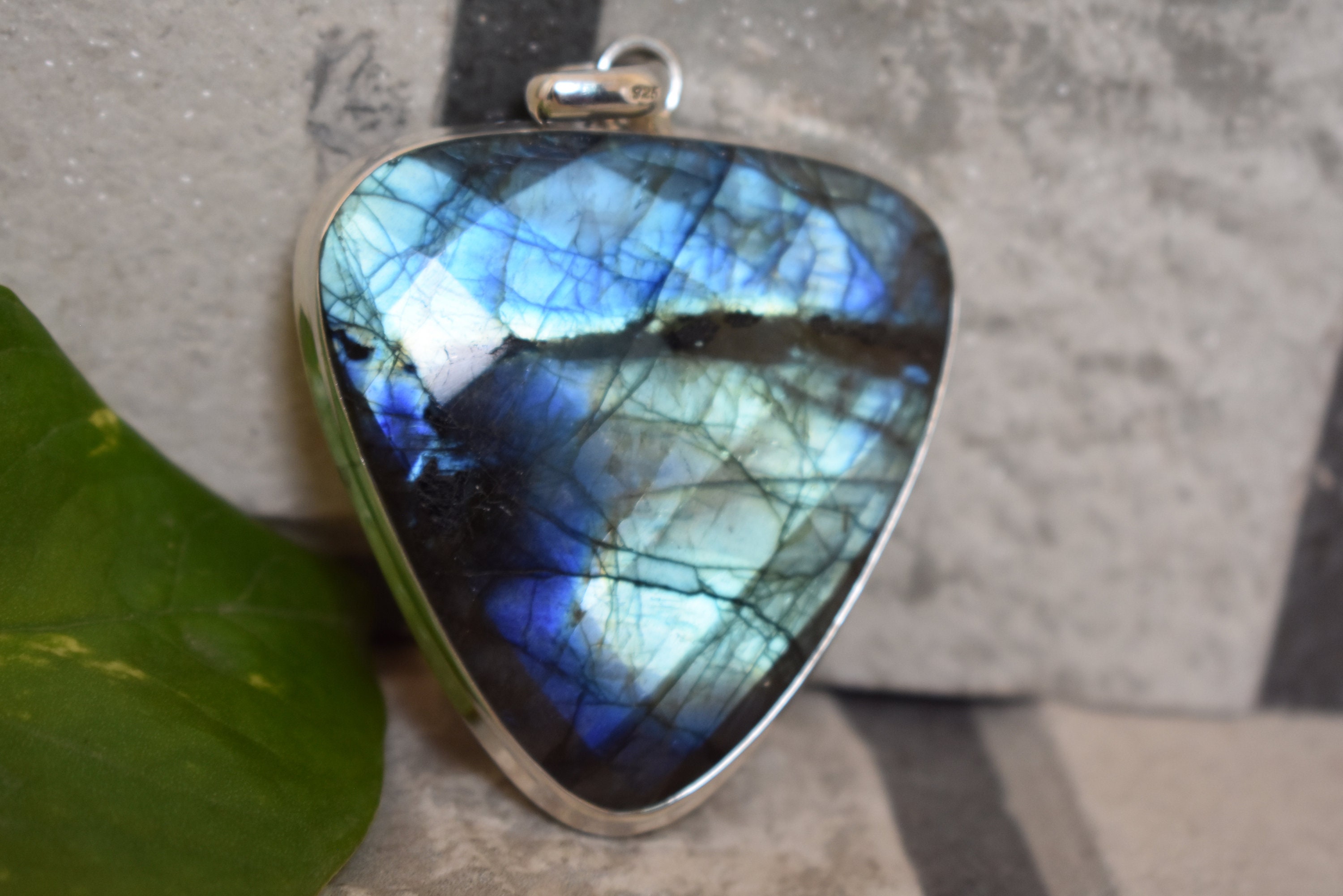 925 Silver Natural Blue Labradorite Pendant-blue Labradorite - Etsy