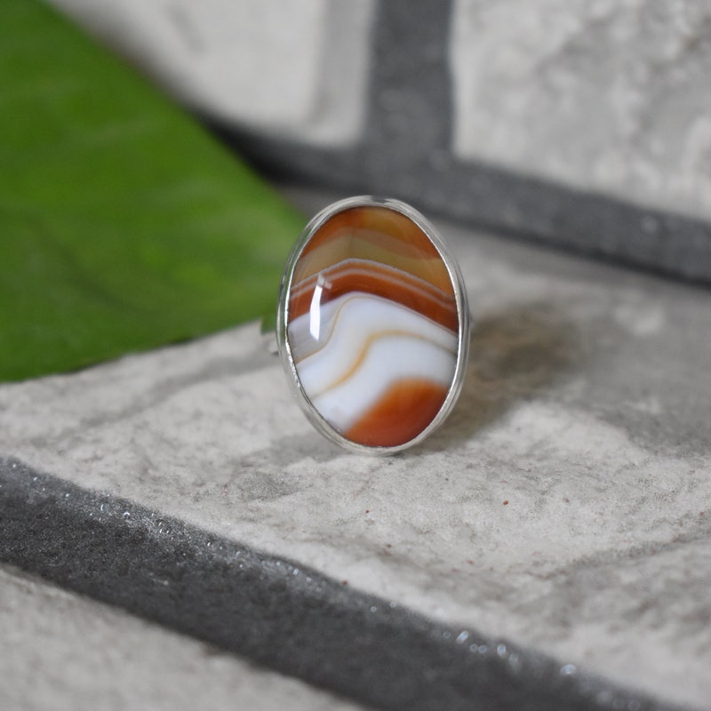 Banded Agate Ring - Etsy