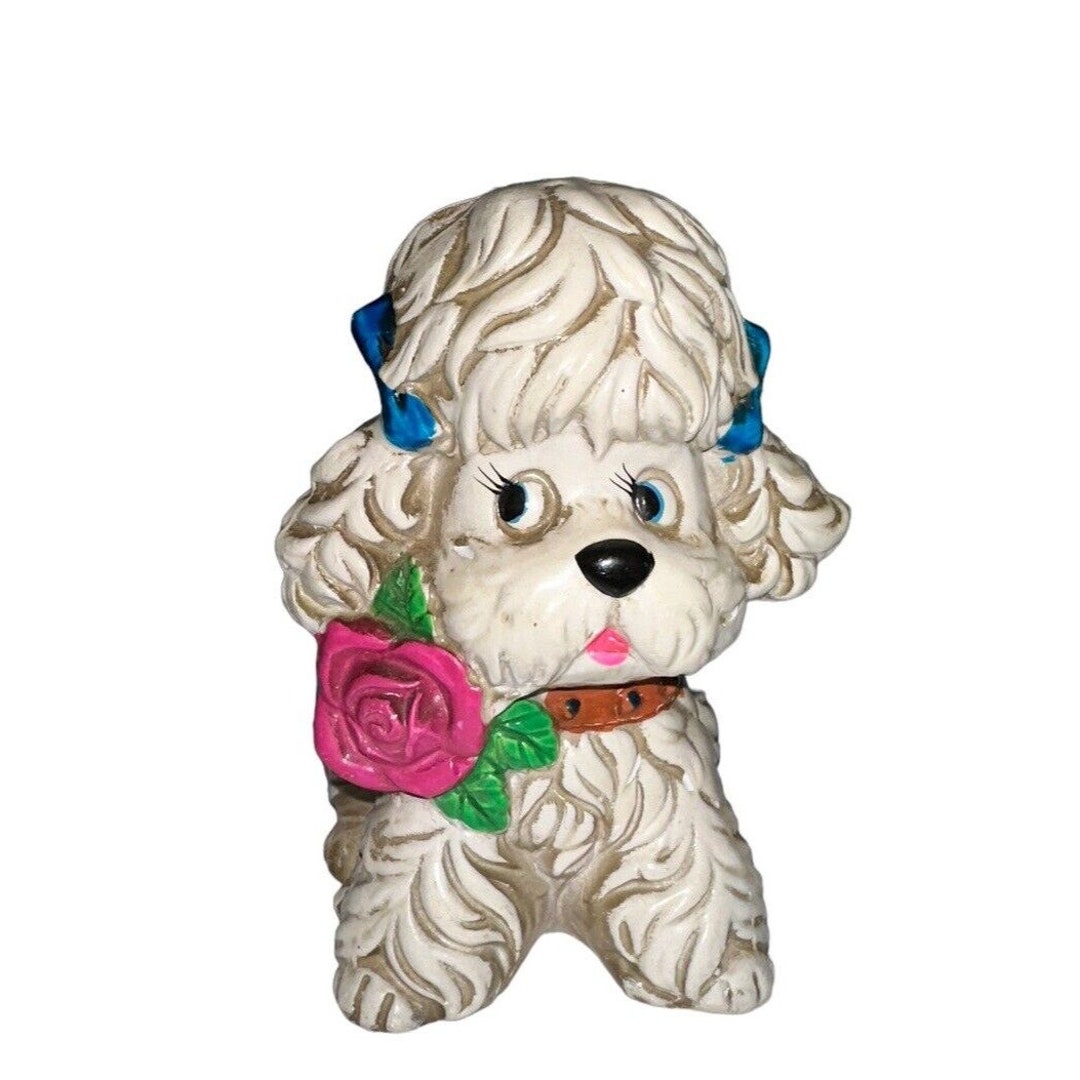 Vintage Cream Poodle Dog Figural Coin Bank Figurine 5 Japan - Etsy