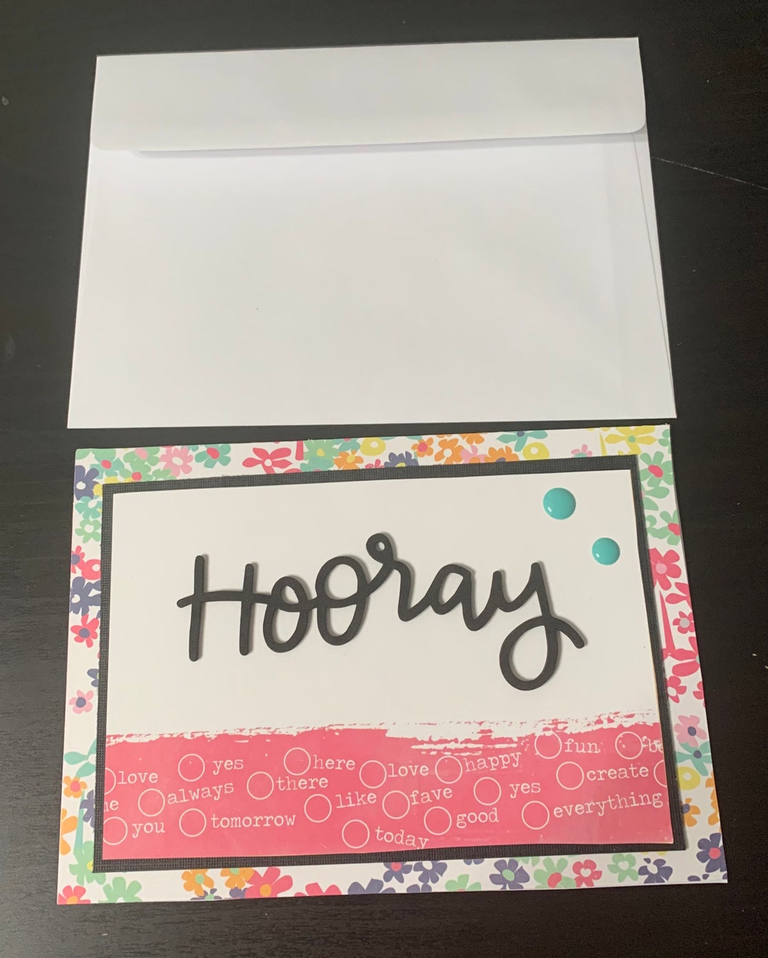 A7 5” X 7” Congratulations Hooray Card Handmade Blank Inside W ...