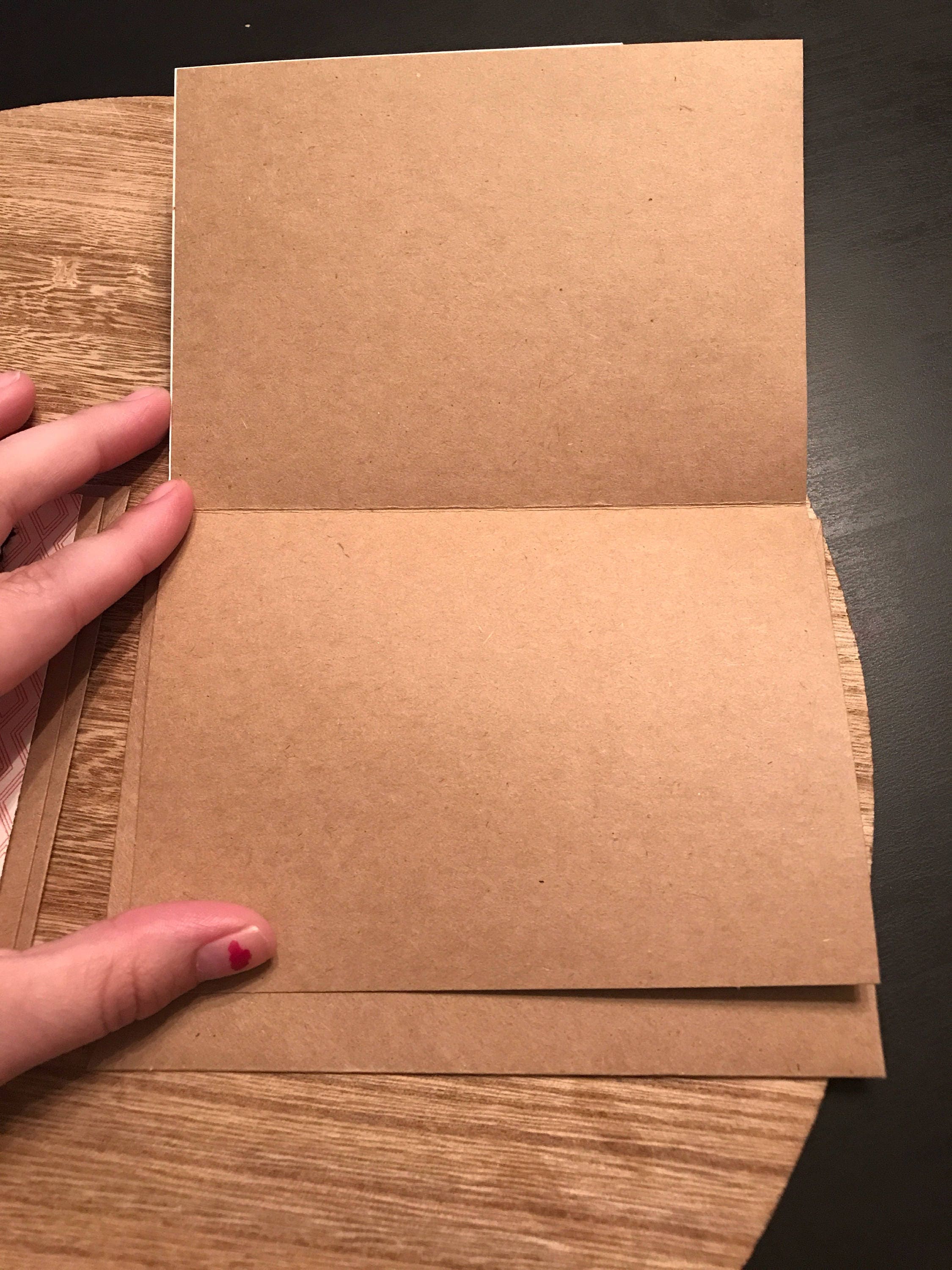 Set of 6 Blank A2 Size Notecards 4.25"x5.5" Kraft Layered Twine Crate ...