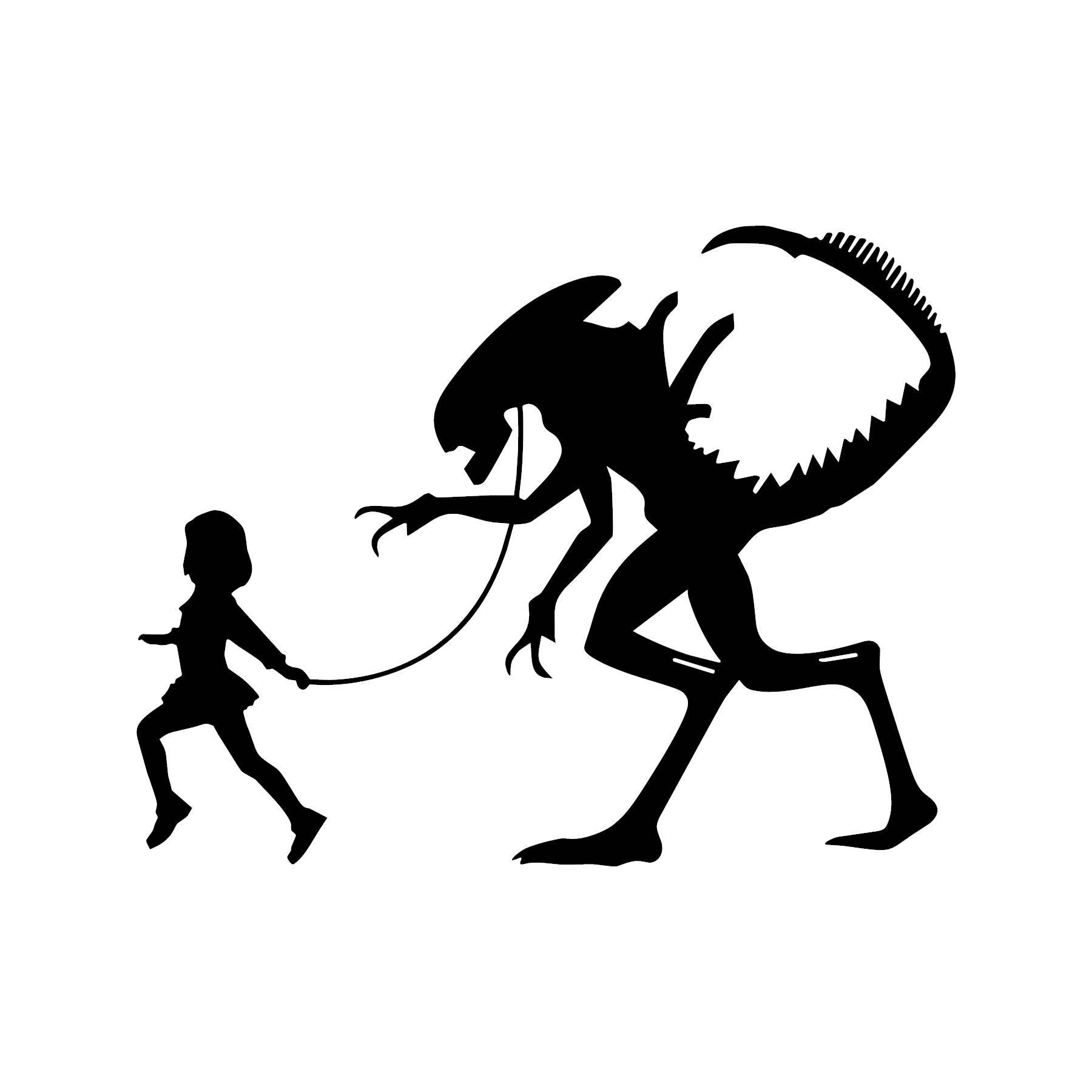 Alien Decal Alien Movie Xenomorph Decal Silhouette Sticker | Etsy