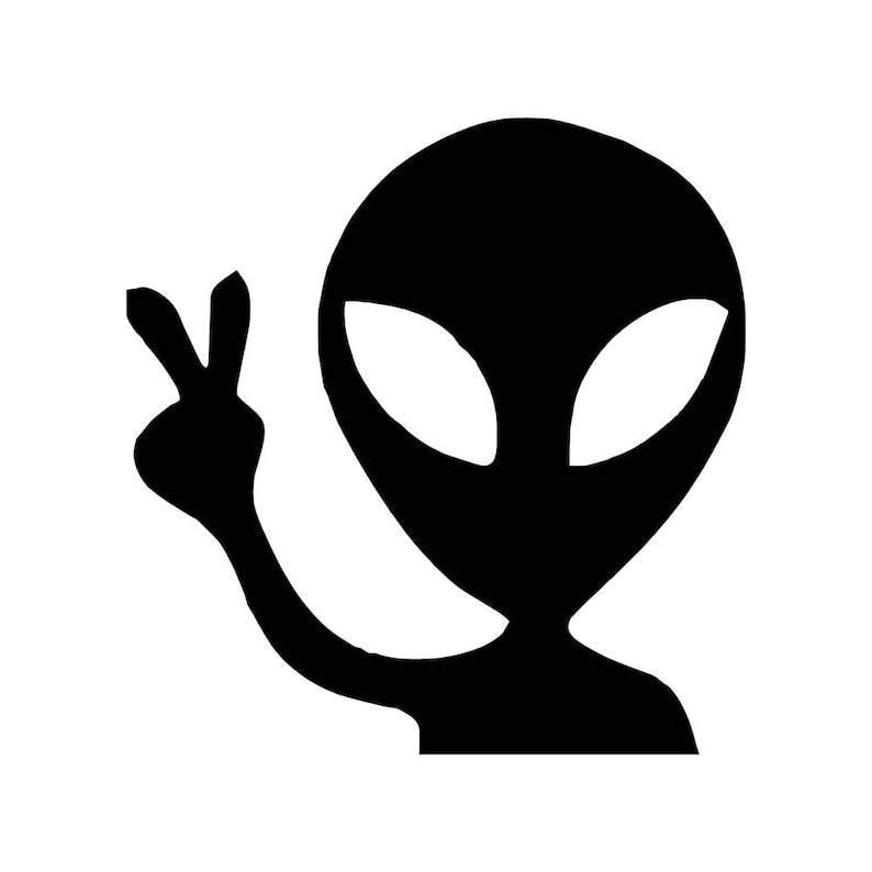 Alien Vinyl Decal Peace Sign Sticker I Believe UFO Aliens | Etsy