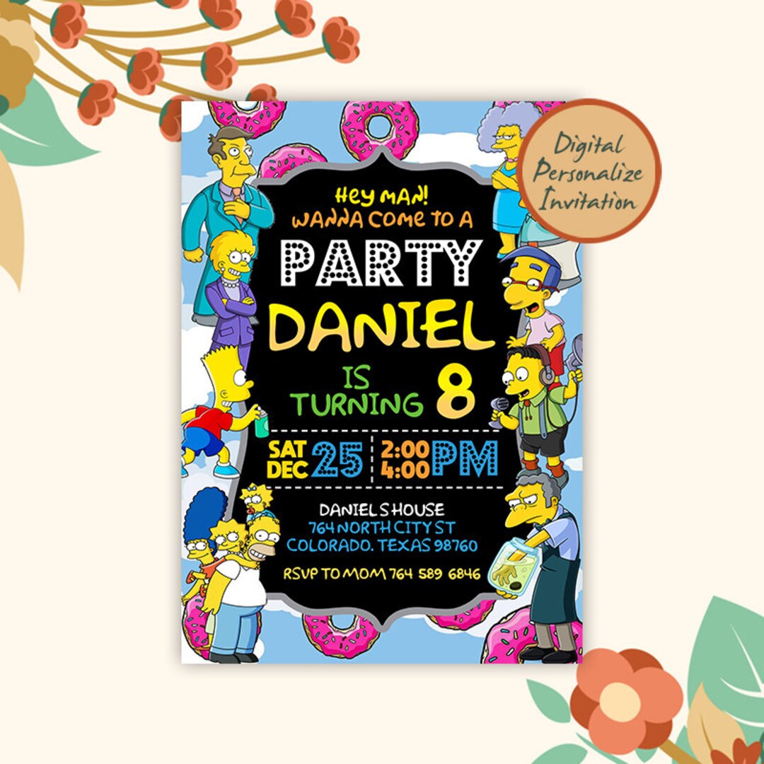The Simpsons Invitation, the Simpsons Birthday, the Simpsons Birthday ...