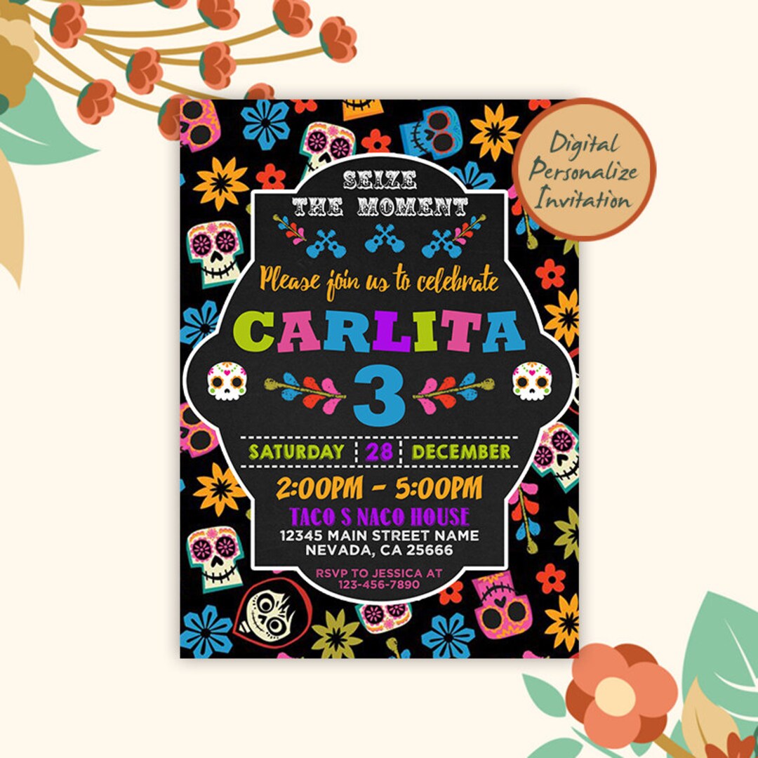 Coco Movie Themed Invitations, Coco Birthday Supplies, Coco Birthday Invitation, Coco Party ...