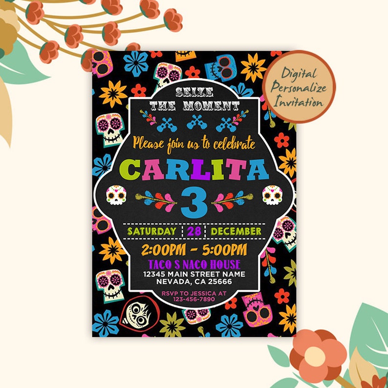 Coco Movie Themed Invitations Coco Birthday Supplies Coco - Etsy