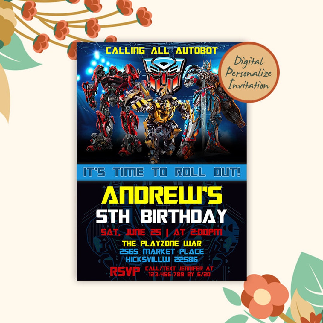 Transformers Invitation, Transformers Birthday, Transformers Birthday ...
