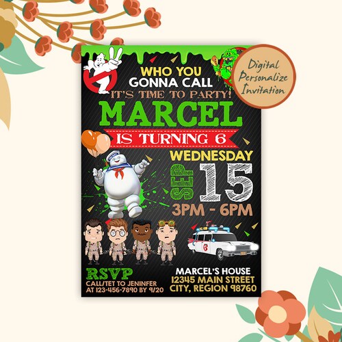 Ghostbusters Party Invitation Ghostbusters Birthday - Etsy