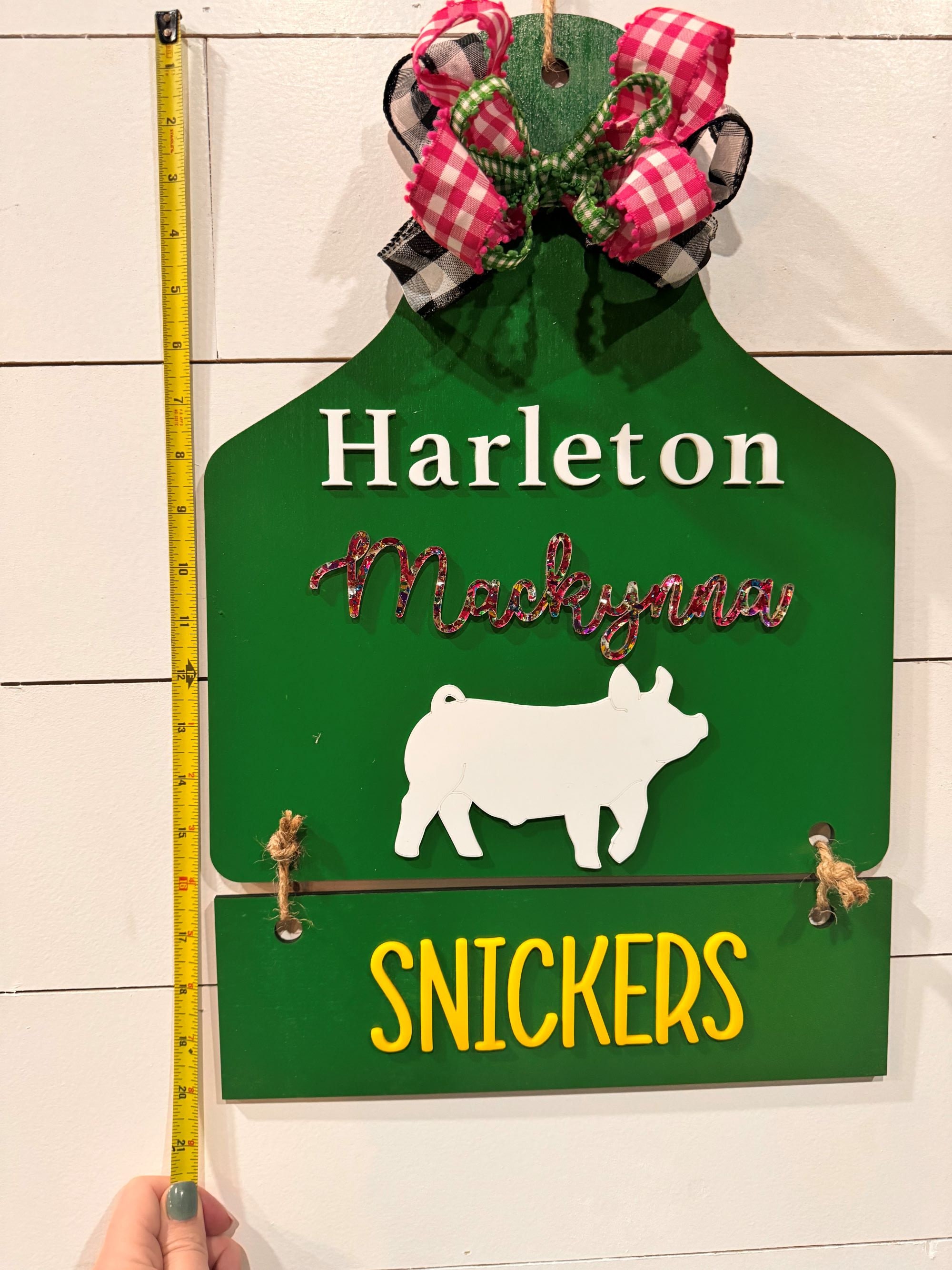 Livestock Show Stall Sign, Pig, Swine, Steer, Heifer, Cattle Tag, Cow ...