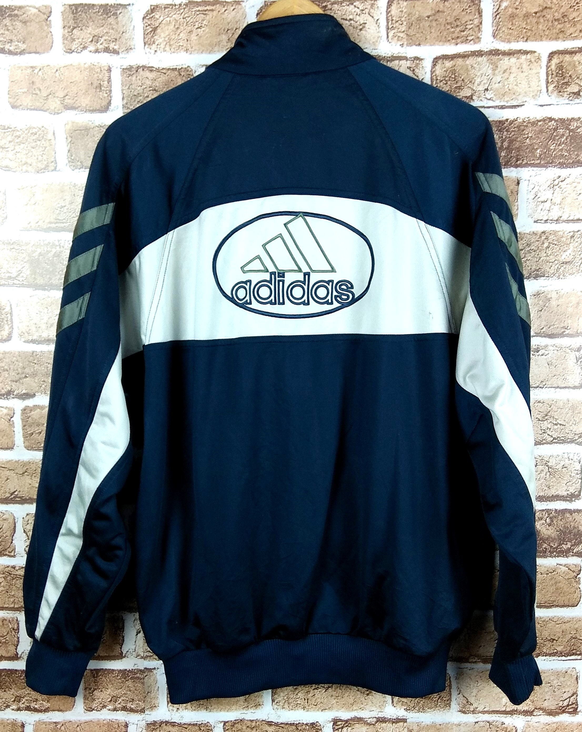 Vintage Adidas Track Top Trefoil Big Logo Streetwear Sweater Track ...