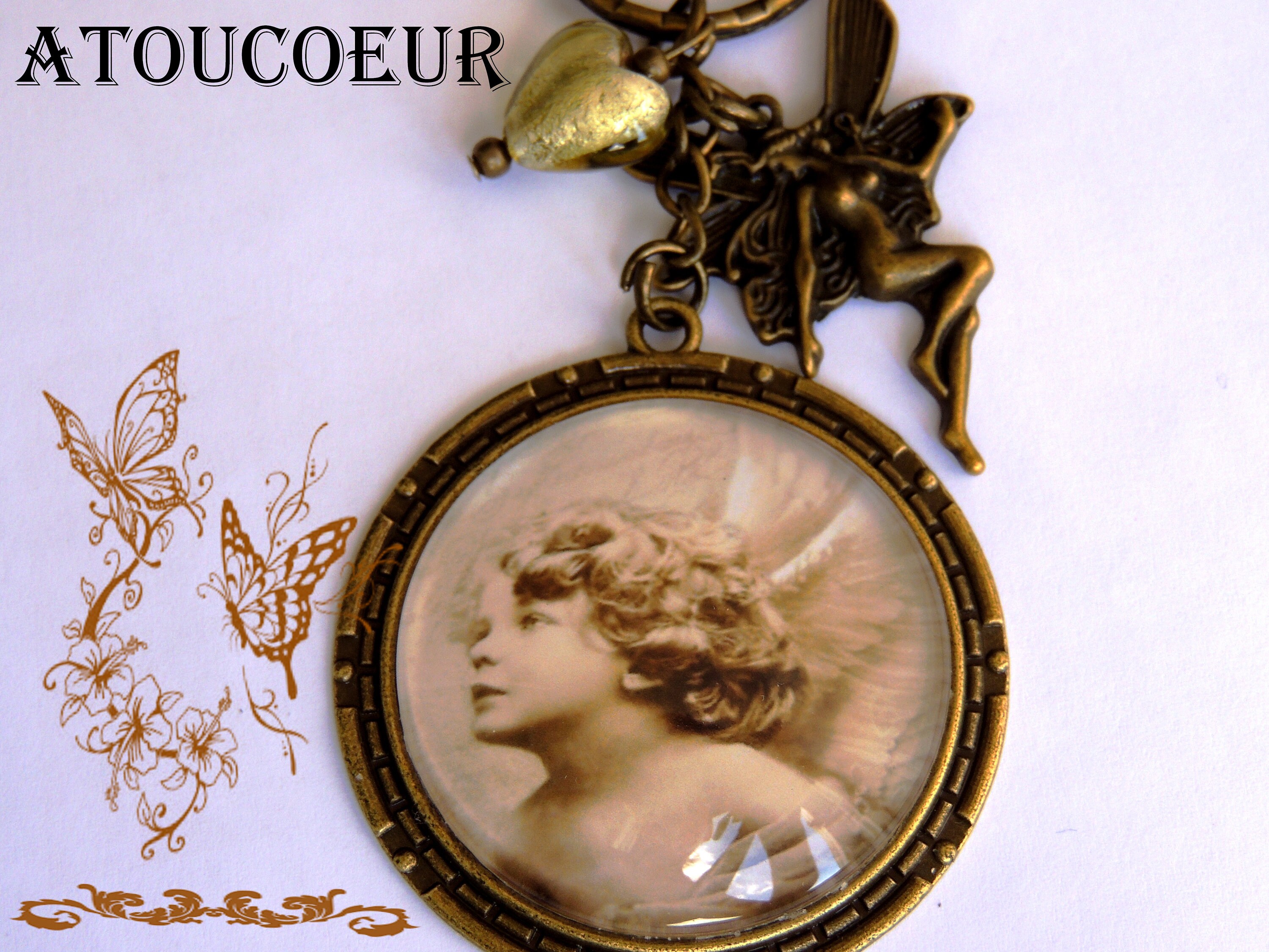 Cabochon Keychain the Keychain Ride Romantic Vintage - Etsy UK