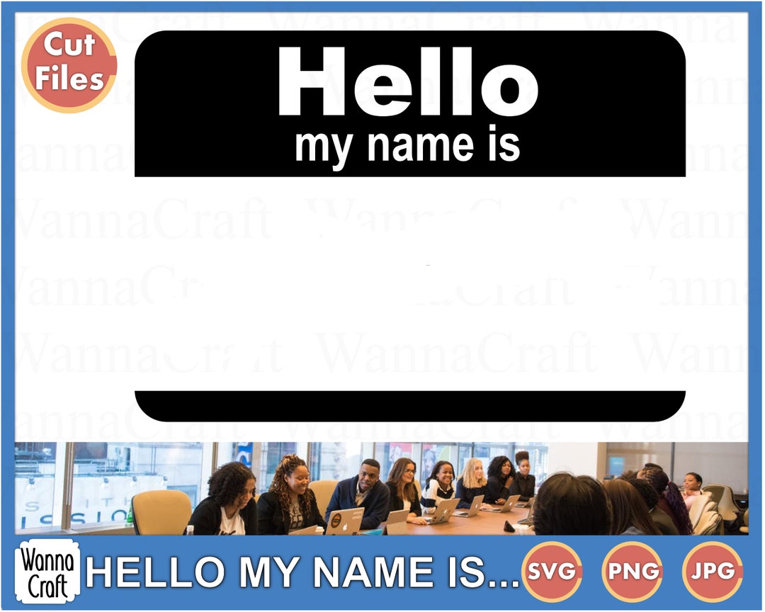 Name Tag SVG L Hello My Name is SVG L Digital Name Tag Cut Files to ...
