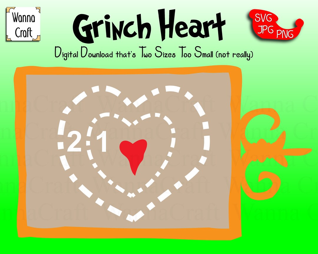 Grinch Heart Digital Download. Have a Ball Crafting With a - Etsy Canada
