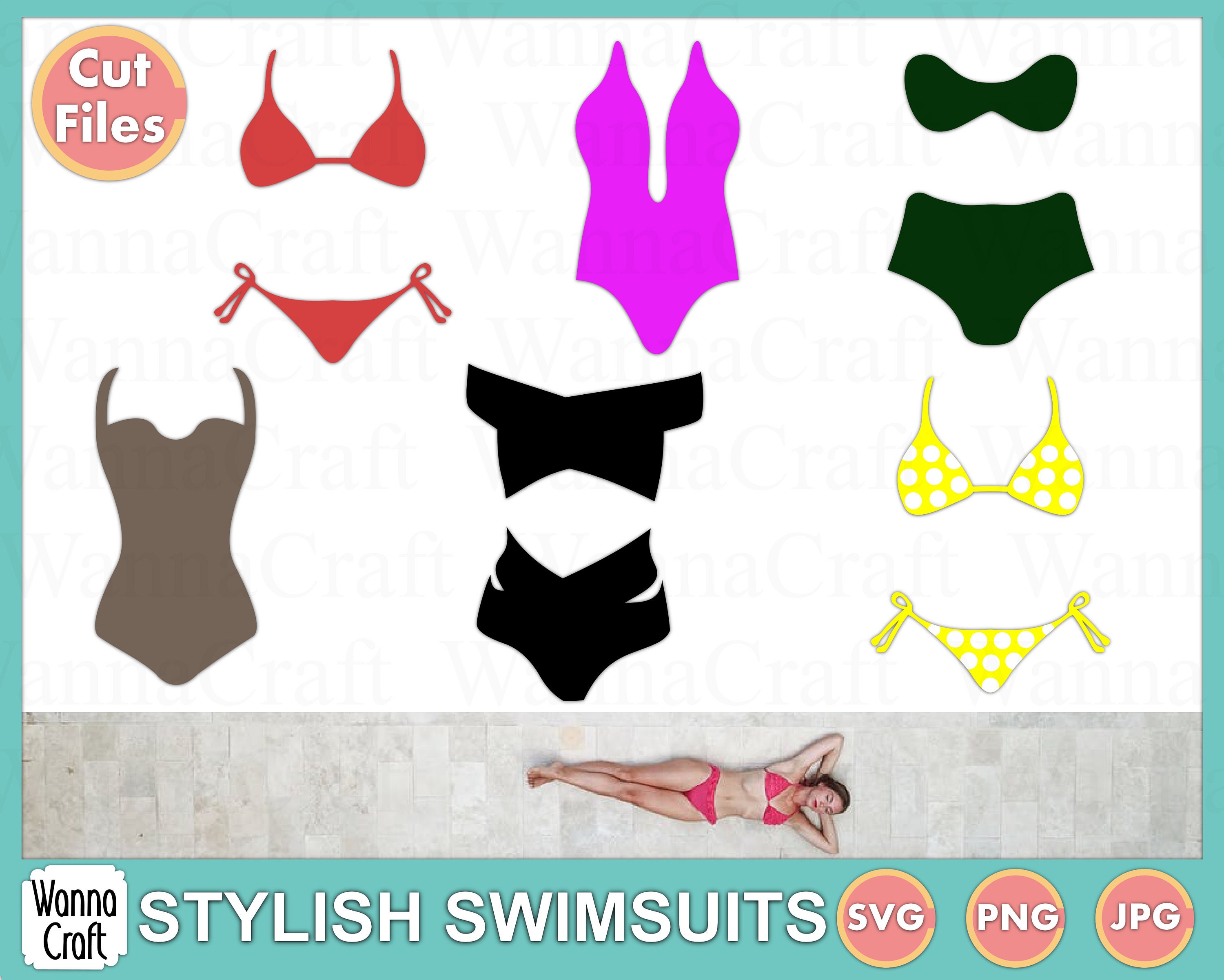 Stylish Swimsuits. Bathing Suit SVG and Clipart - Etsy