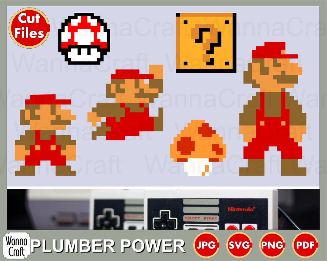 Retro 80's Mario Cut Files / Cricut Svg / Silhouette / Mario Svg - Etsy