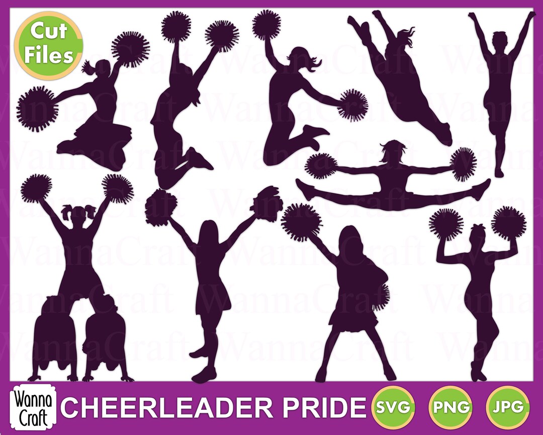 Cheerleader Silhouette SVG Bundle - Etsy
