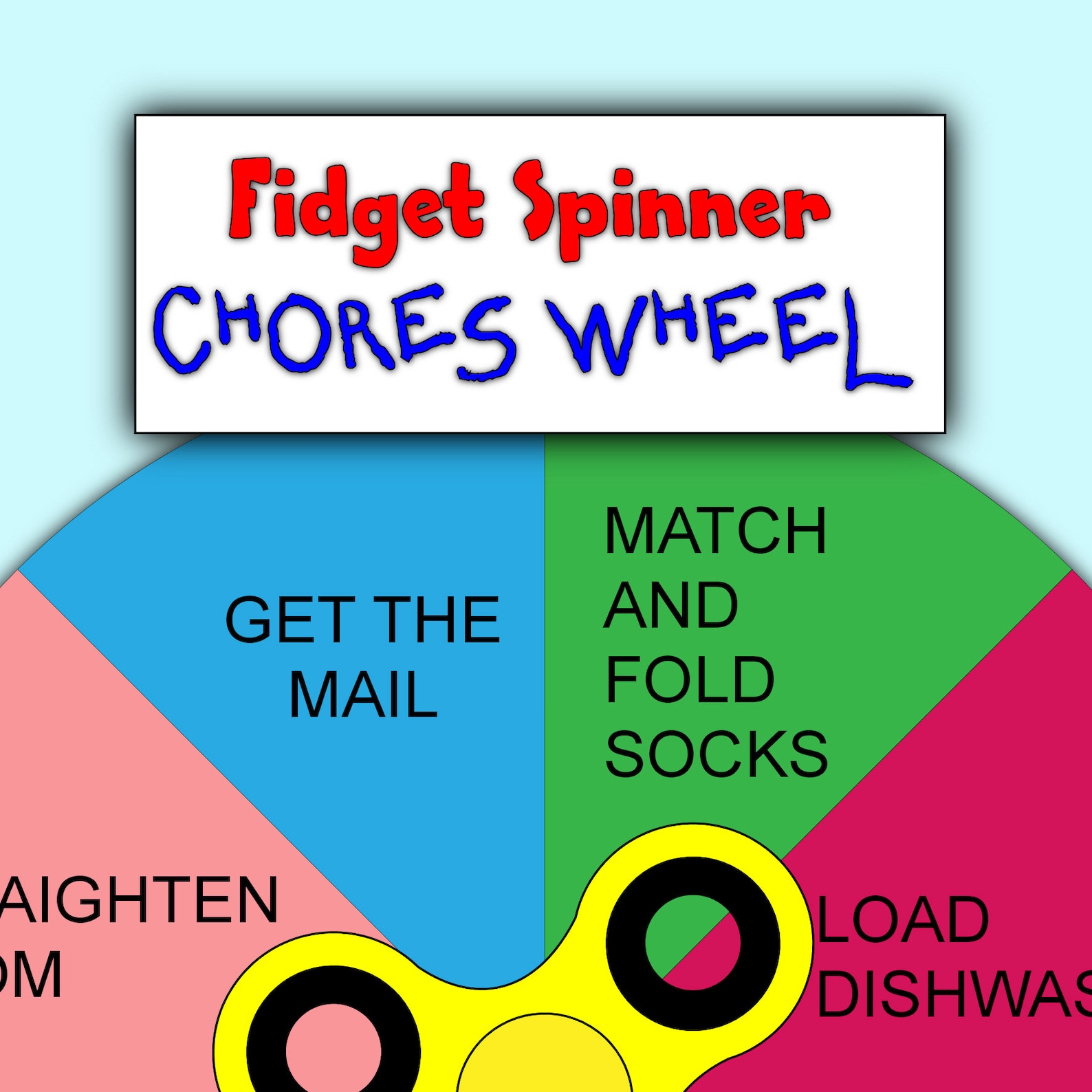 Fidget Spinner Chores Wheel With Fidget Spinner Pointers DIGITAL ...
