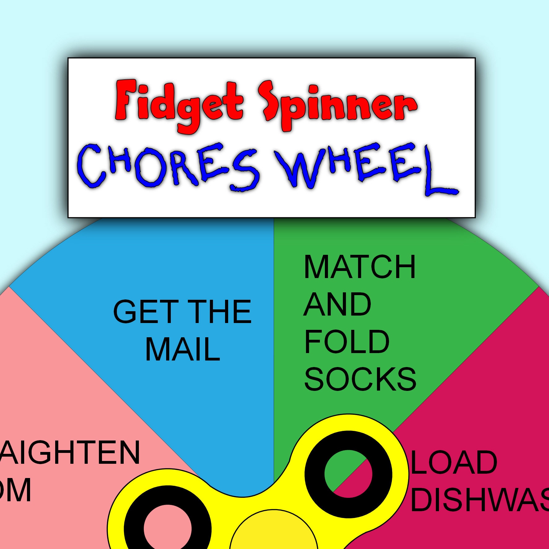 Fidget Spinner Chores Wheel With Fidget Spinner Pointers DIGITAL ...