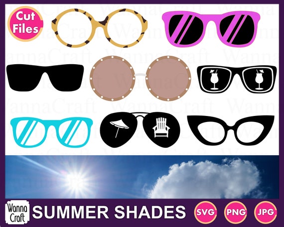 Sunglasses svg and other clipart files. Includes 2020 styles | Etsy