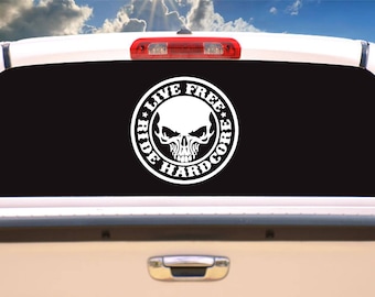 Live Free Ride Hardcore Motorcycle Vinyl Sign Decal Sticker