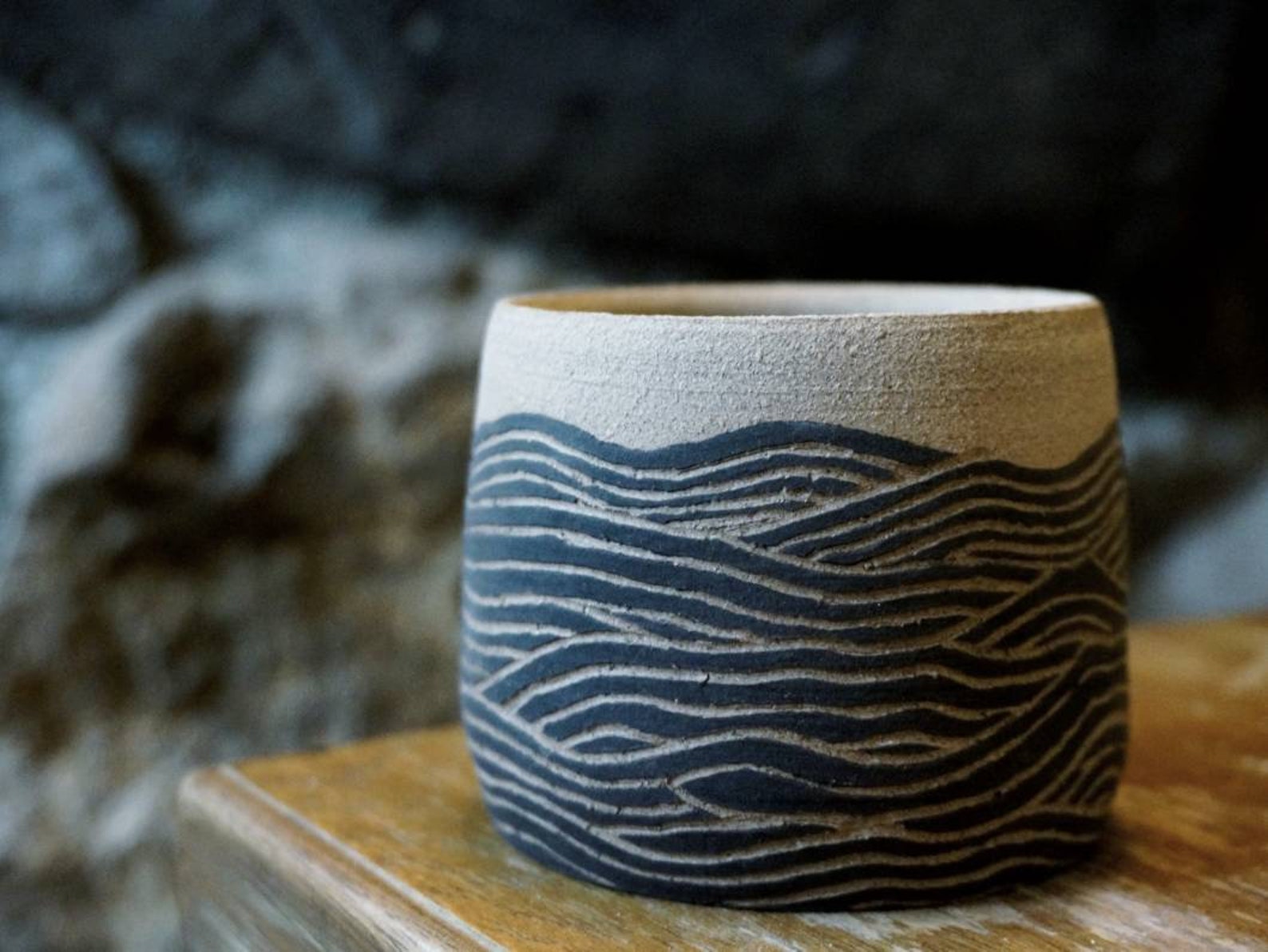 Carved Waves Handmade Ceramic Succulent Pots Clay Pottery - Etsy