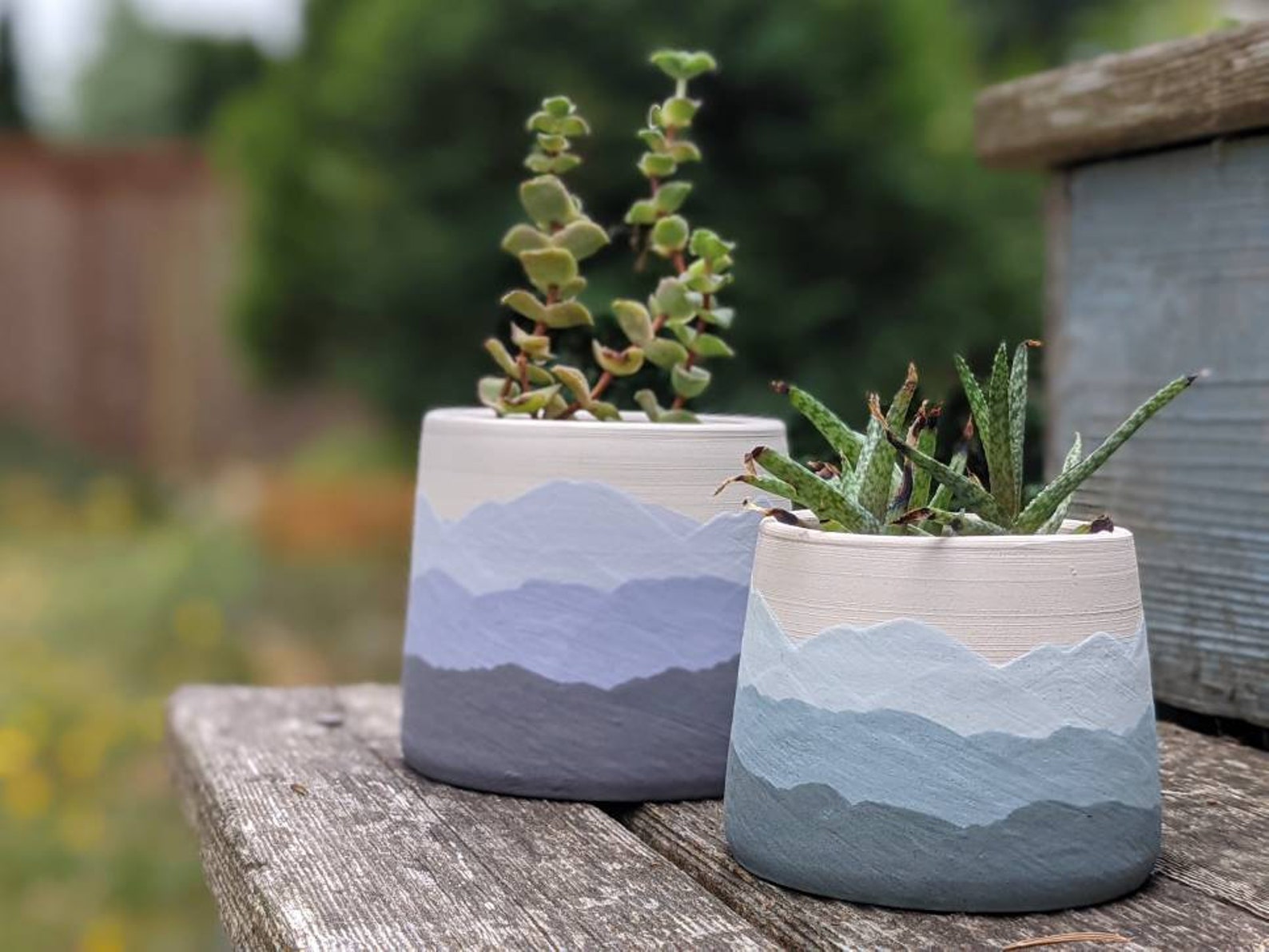 Purple Mountain Ridges Handmade Ceramic Pottery Planter Succulent Pots ...