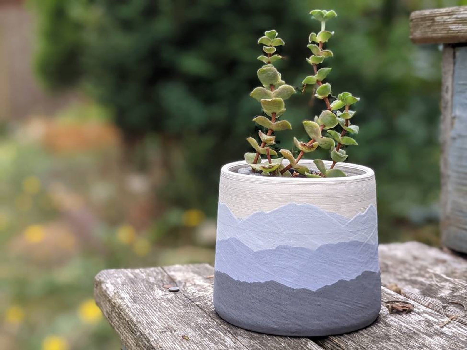 Purple Mountain Ridges Handmade Ceramic Pottery Planter Succulent Pots ...