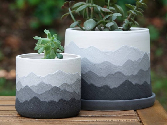 Mountain Ridges Handmade Ceramic Pottery Planter Succulent - Etsy