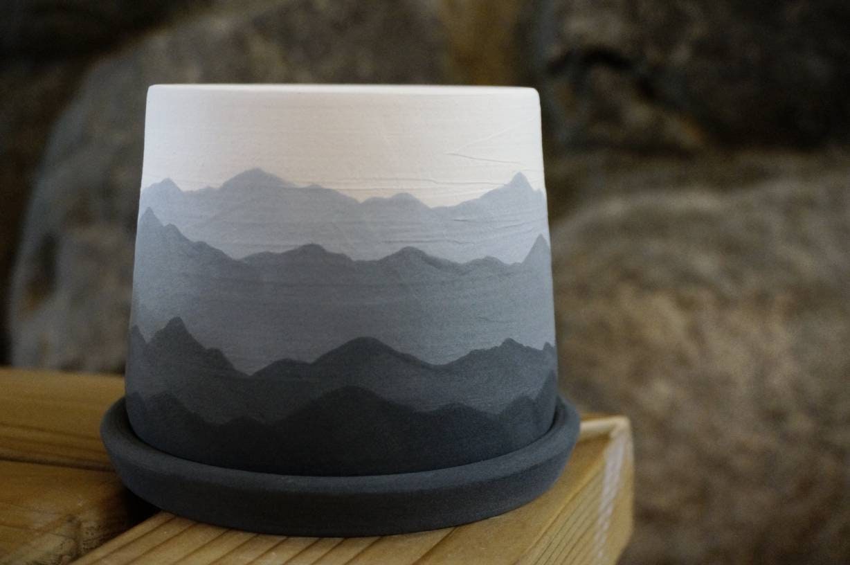 Mountain Ridges Handmade Ceramic Pottery Planter Succulent | Etsy