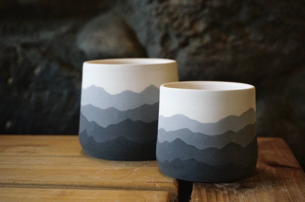 Mountain Ridges Handmade Ceramic Pottery Planter Succulent | Etsy