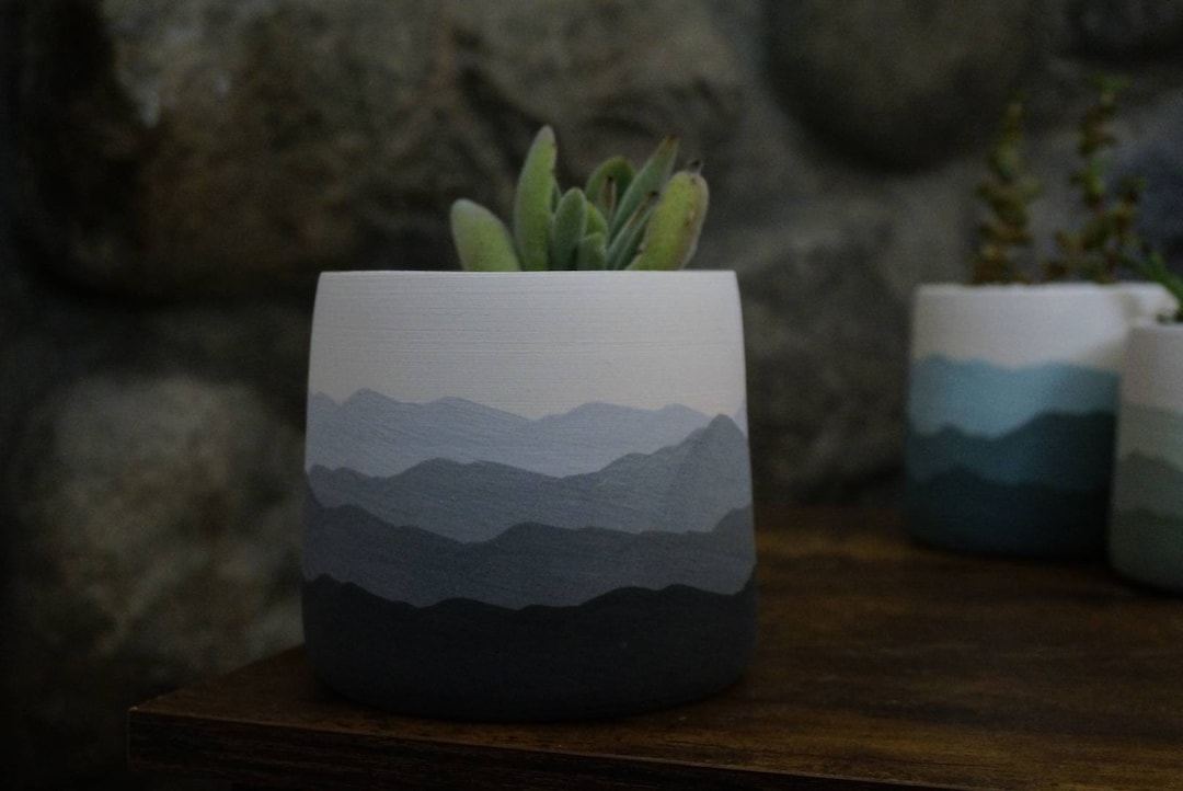 Mountain Ridges - Handmade Ceramic Pottery Planter Succulent Pots With ...