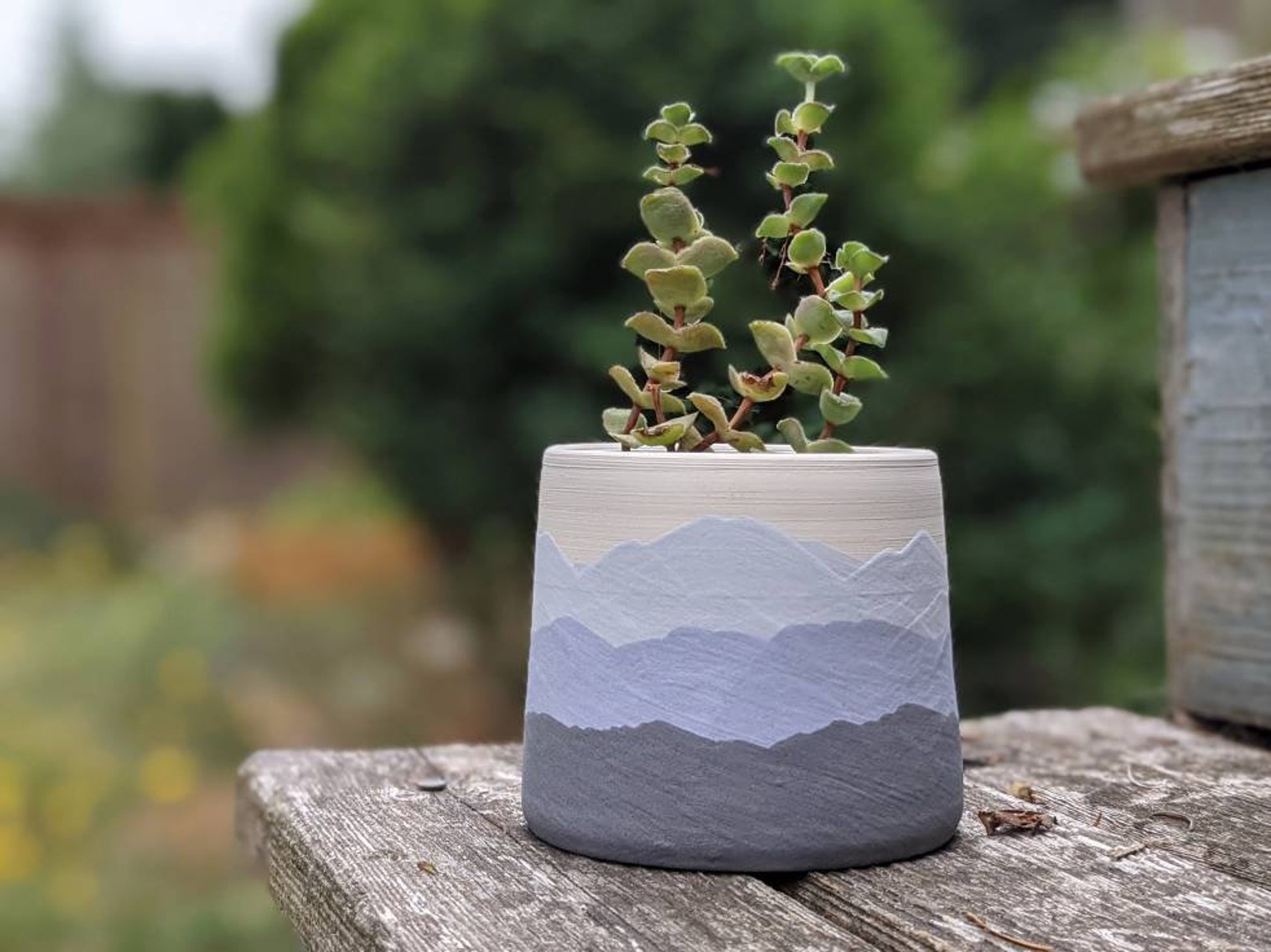 Purple Mountain Ridges Handmade Ceramic Pottery Planter - Etsy