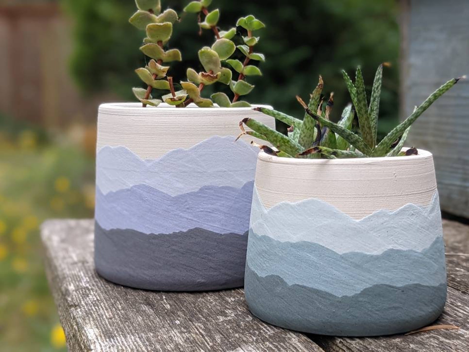 Purple Mountain Ridges Handmade Ceramic Pottery Planter Succulent Pots ...