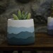 Teal Mountain Ridges Handmade Ceramic Pottery Planter Succulent Pots ...