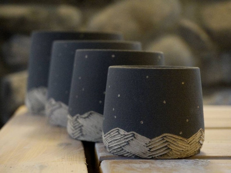 Carved Mountains Handmade Ceramic Succulent Pots Clay Pottery - Etsy