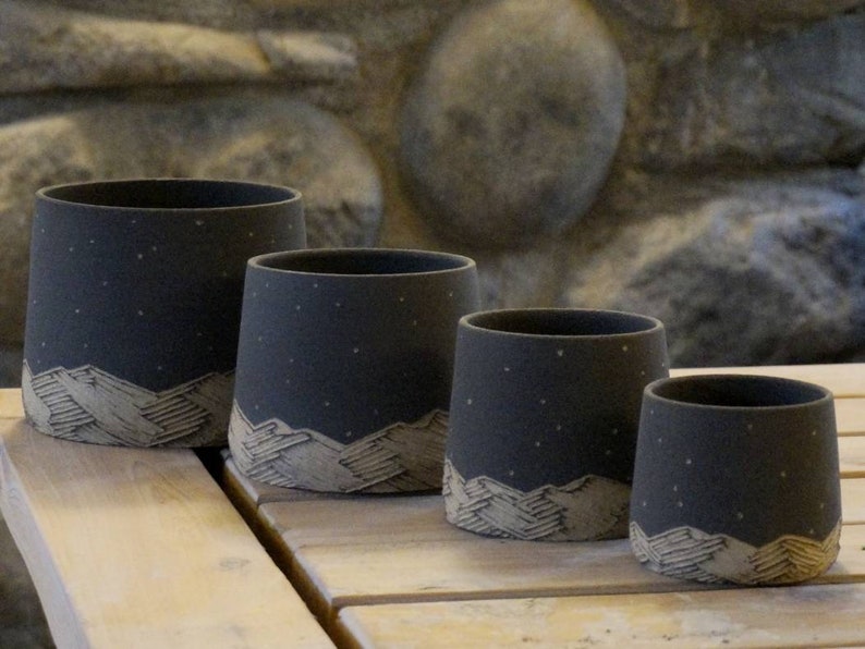 Carved Mountains Handmade Ceramic Succulent Pots Clay Pottery - Etsy