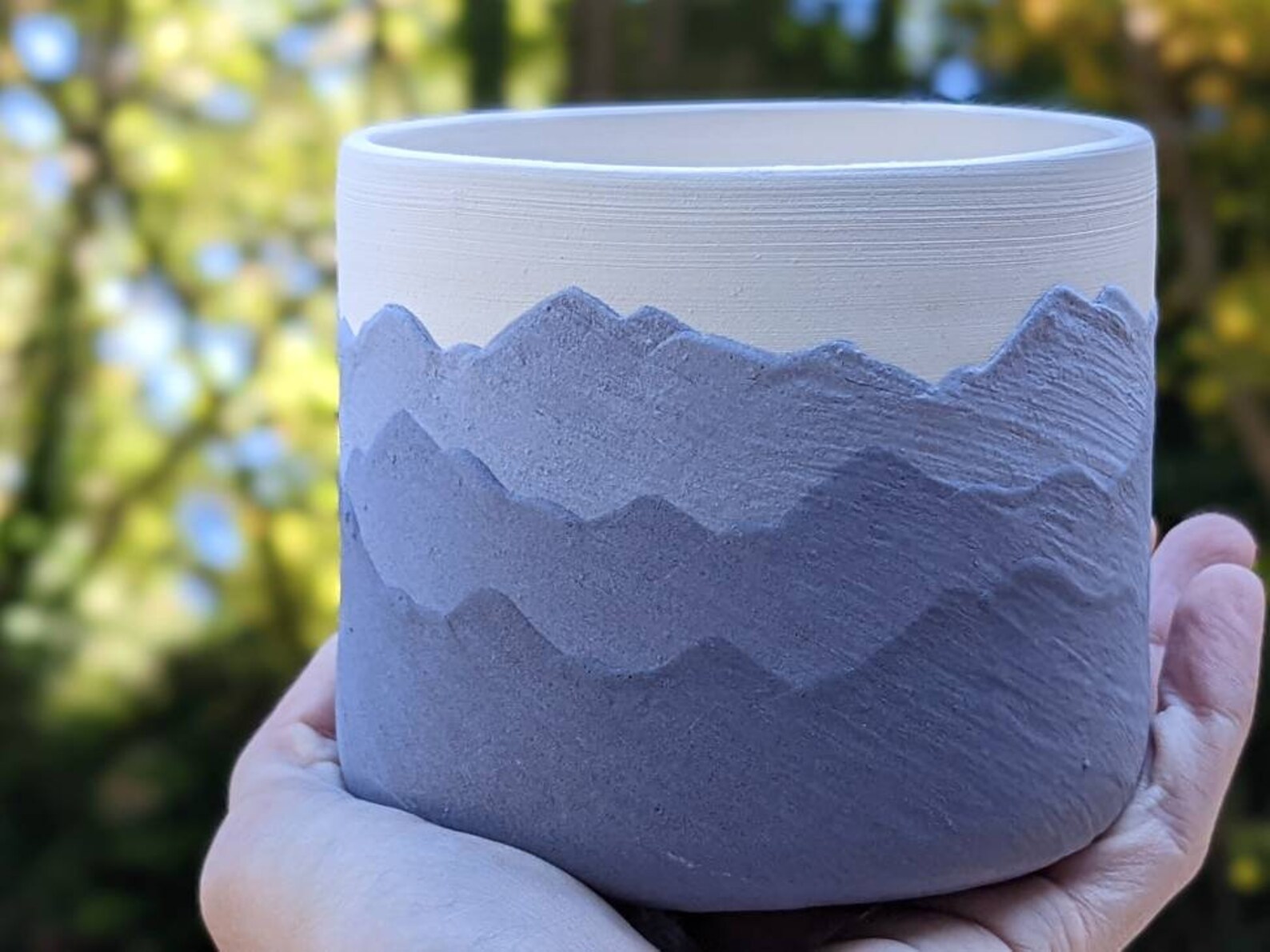Purple Mountain Ridges Handmade Ceramic Pottery Planter - Etsy
