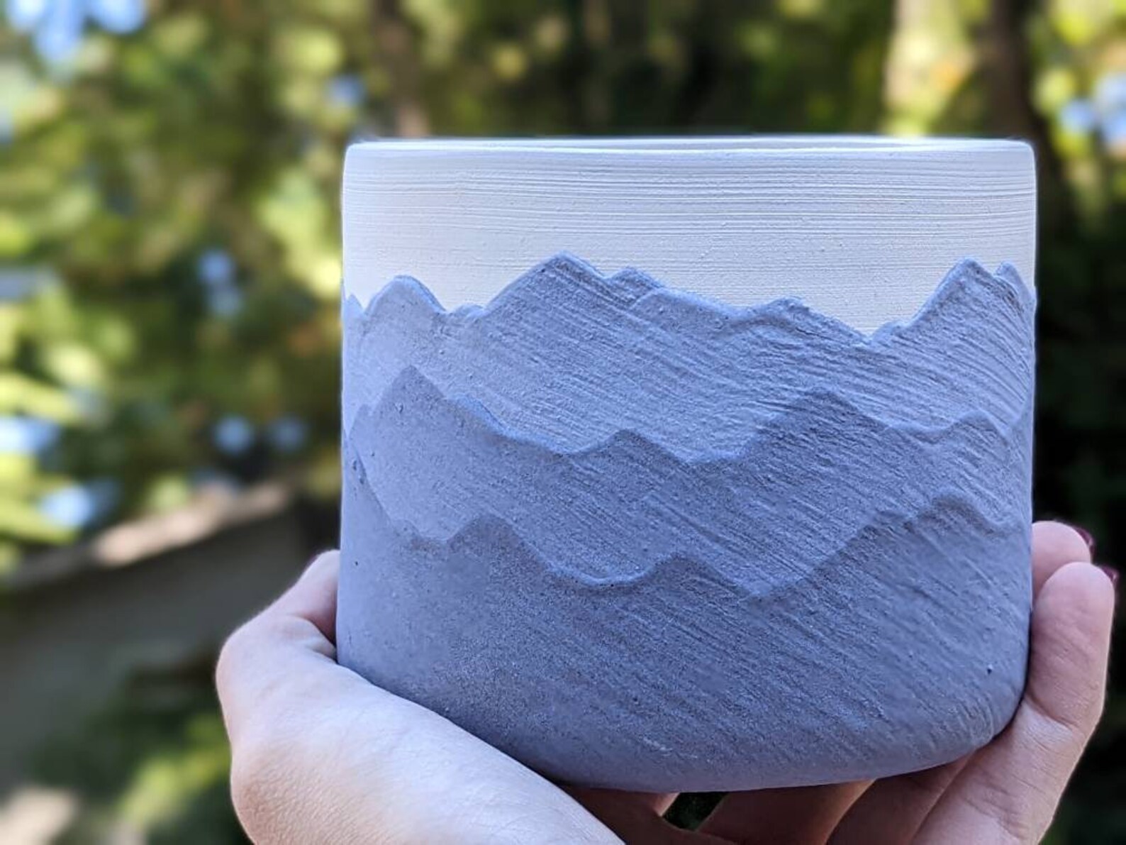 Purple Mountain Ridges Handmade Ceramic Pottery Planter - Etsy