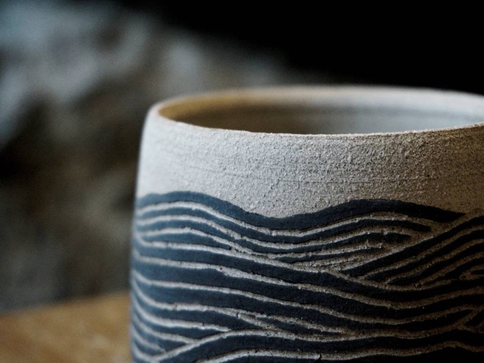 Carved Waves Handmade Ceramic Succulent Pots Clay Pottery - Etsy