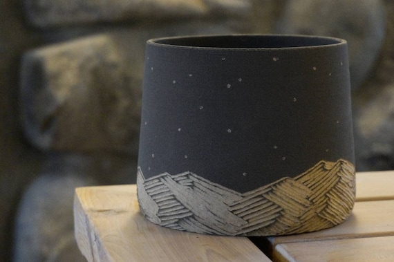 Carved Mountains Handmade Ceramic Succulent Pots Clay Pottery - Etsy