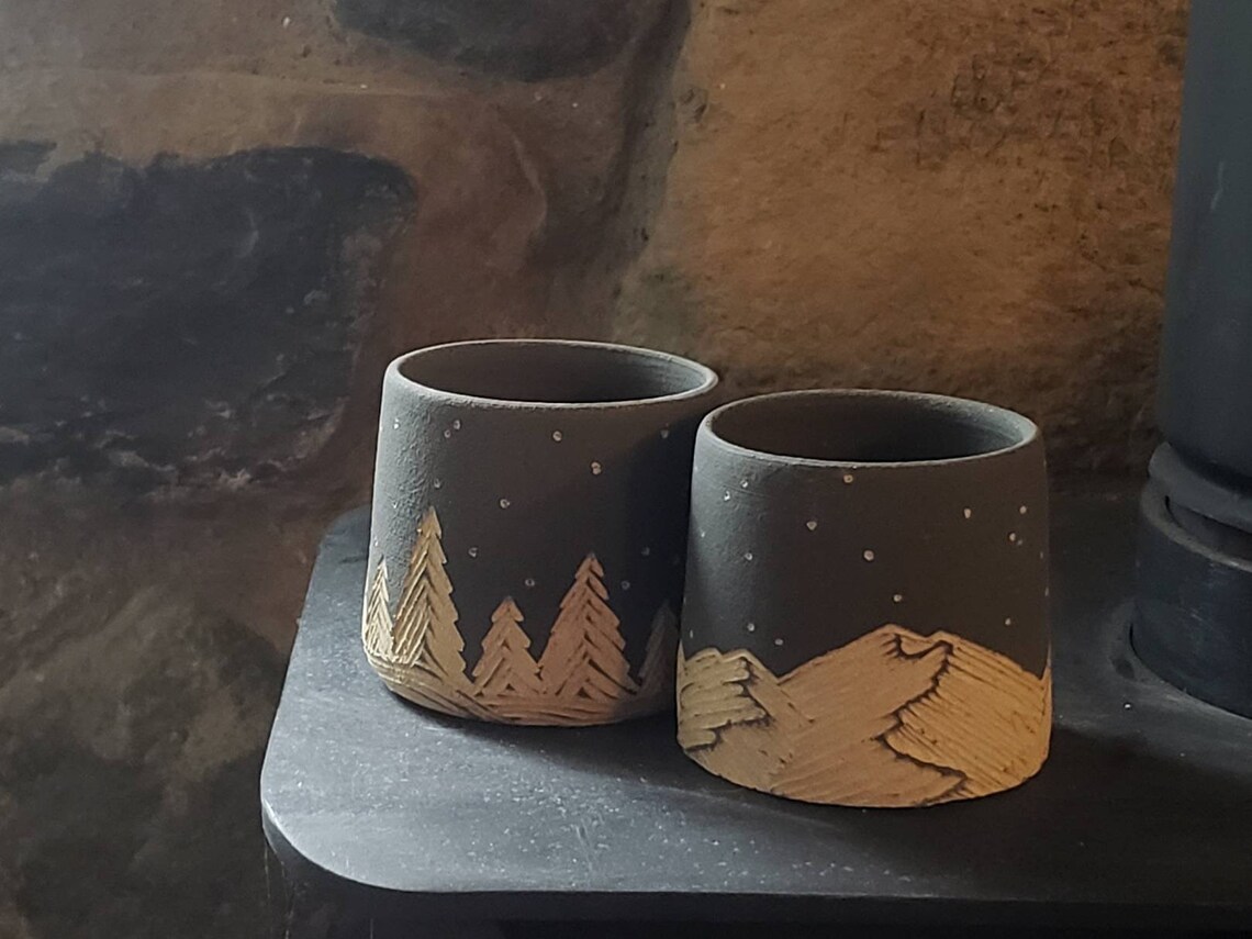 Carved Mountains Handmade Ceramic Succulent Pots Clay Pottery - Etsy