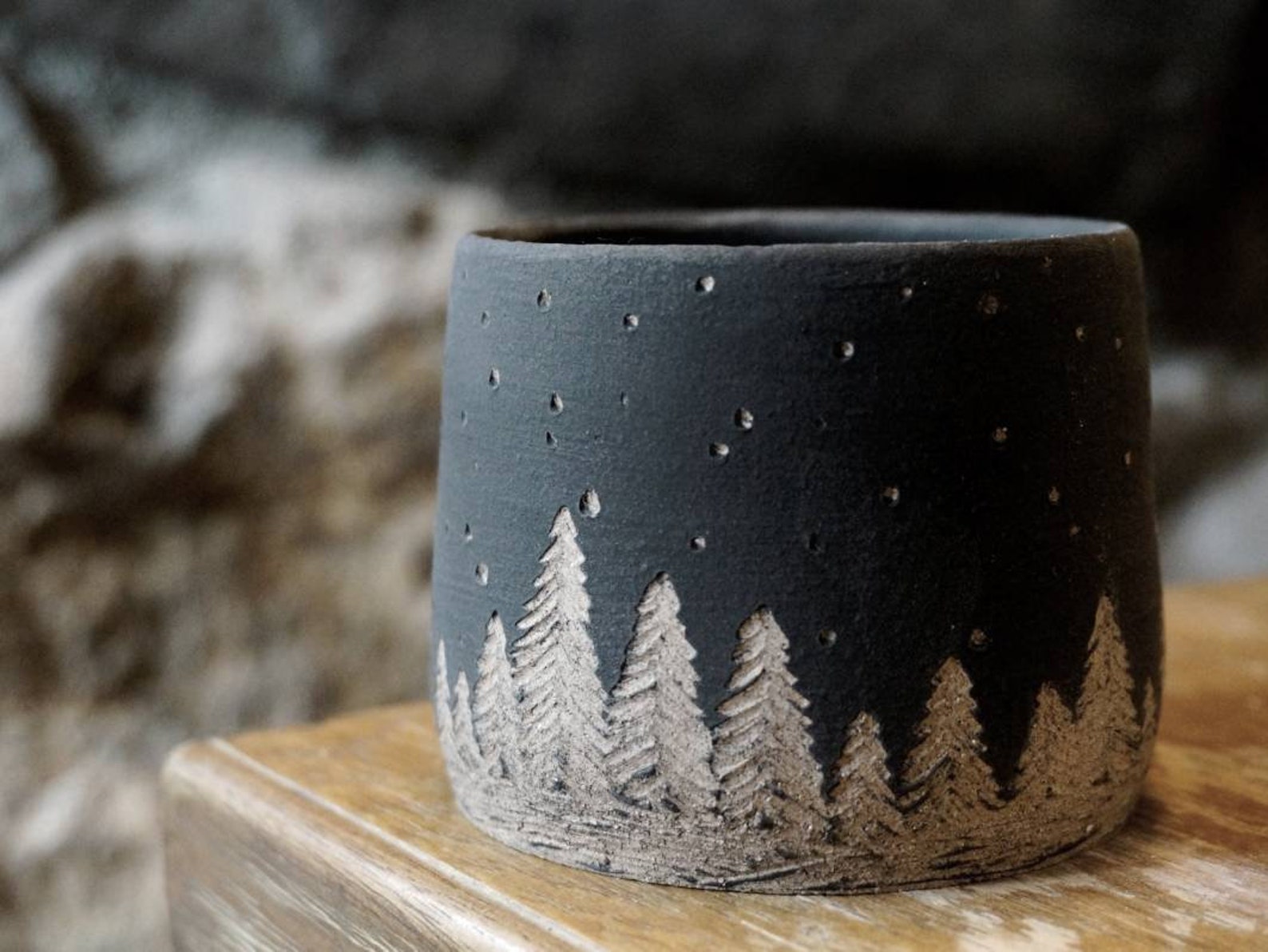 Carved Trees Handmade Ceramic Succulent Pots Clay Pottery - Etsy