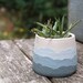 Teal Mountain Ridges Handmade Ceramic Pottery Planter Succulent Pots ...