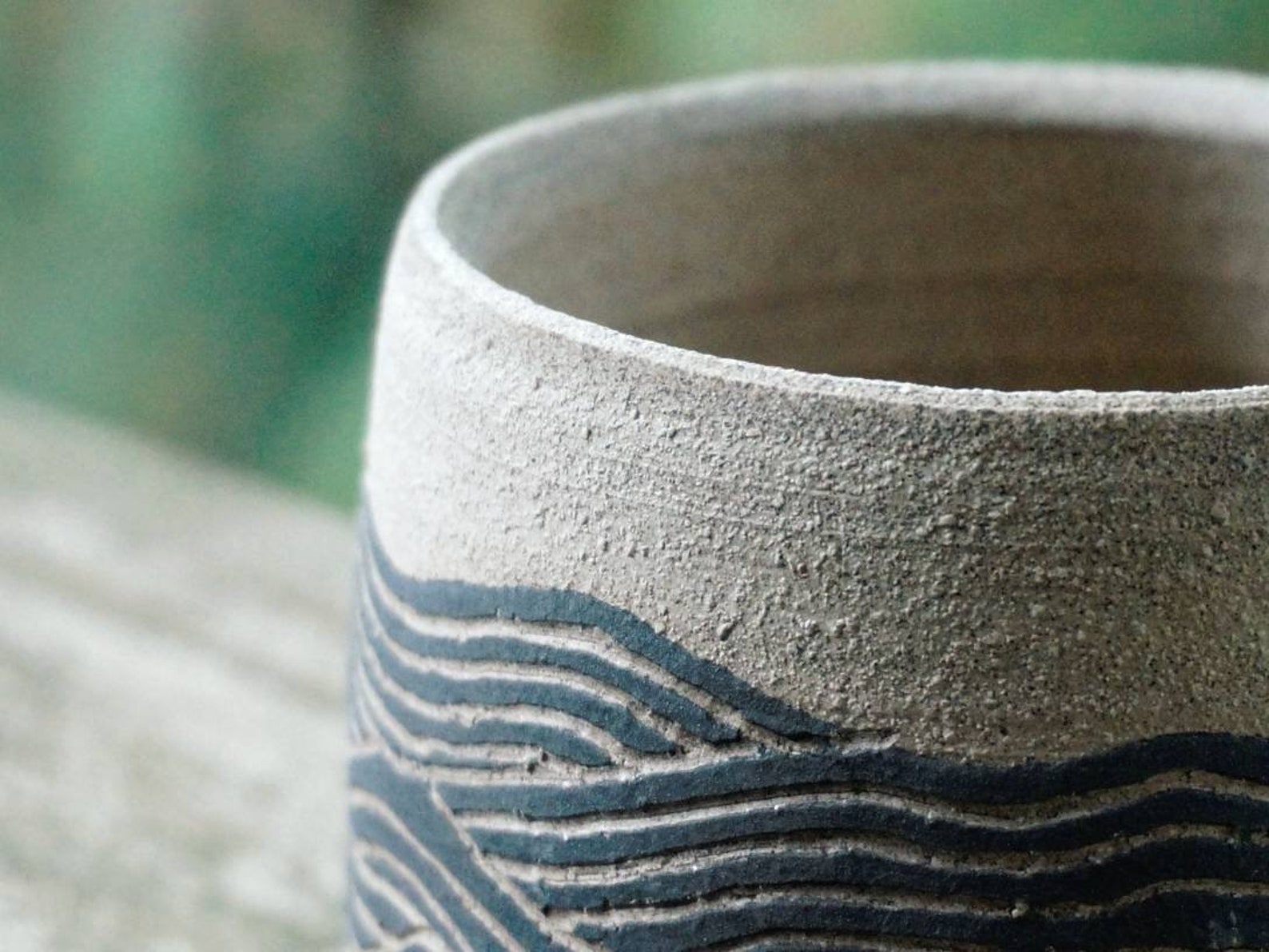 Carved Waves Handmade Ceramic Succulent Pots Clay Pottery - Etsy