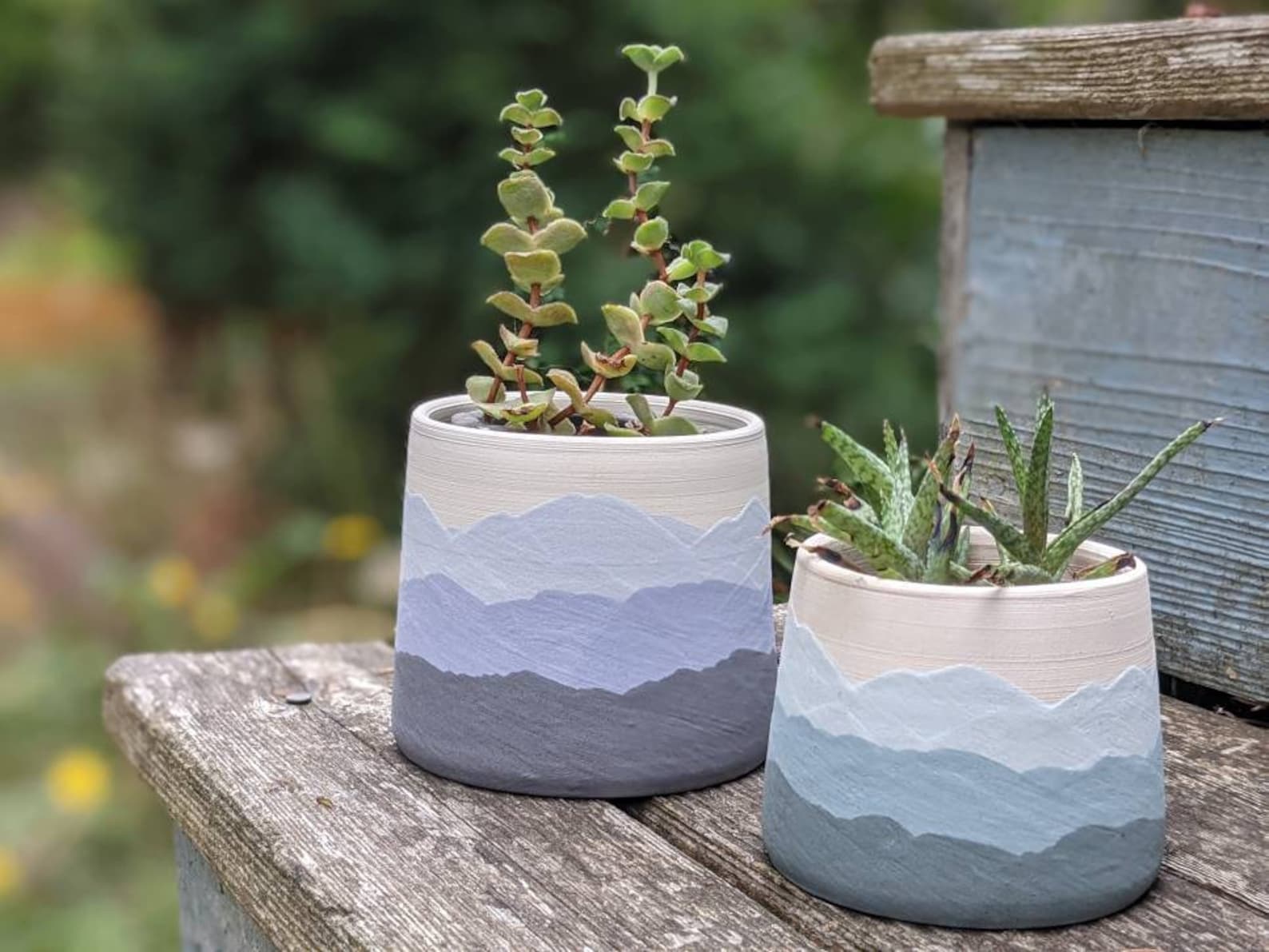 Purple Mountain Ridges Handmade Ceramic Pottery Planter Succulent Pots ...