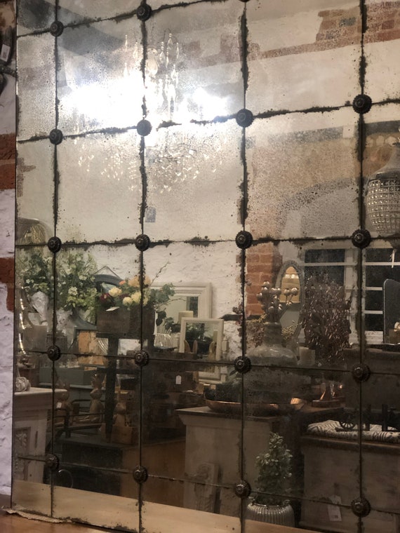 Beautiful French Cafe Mirror with Metal Flowers | Etsy